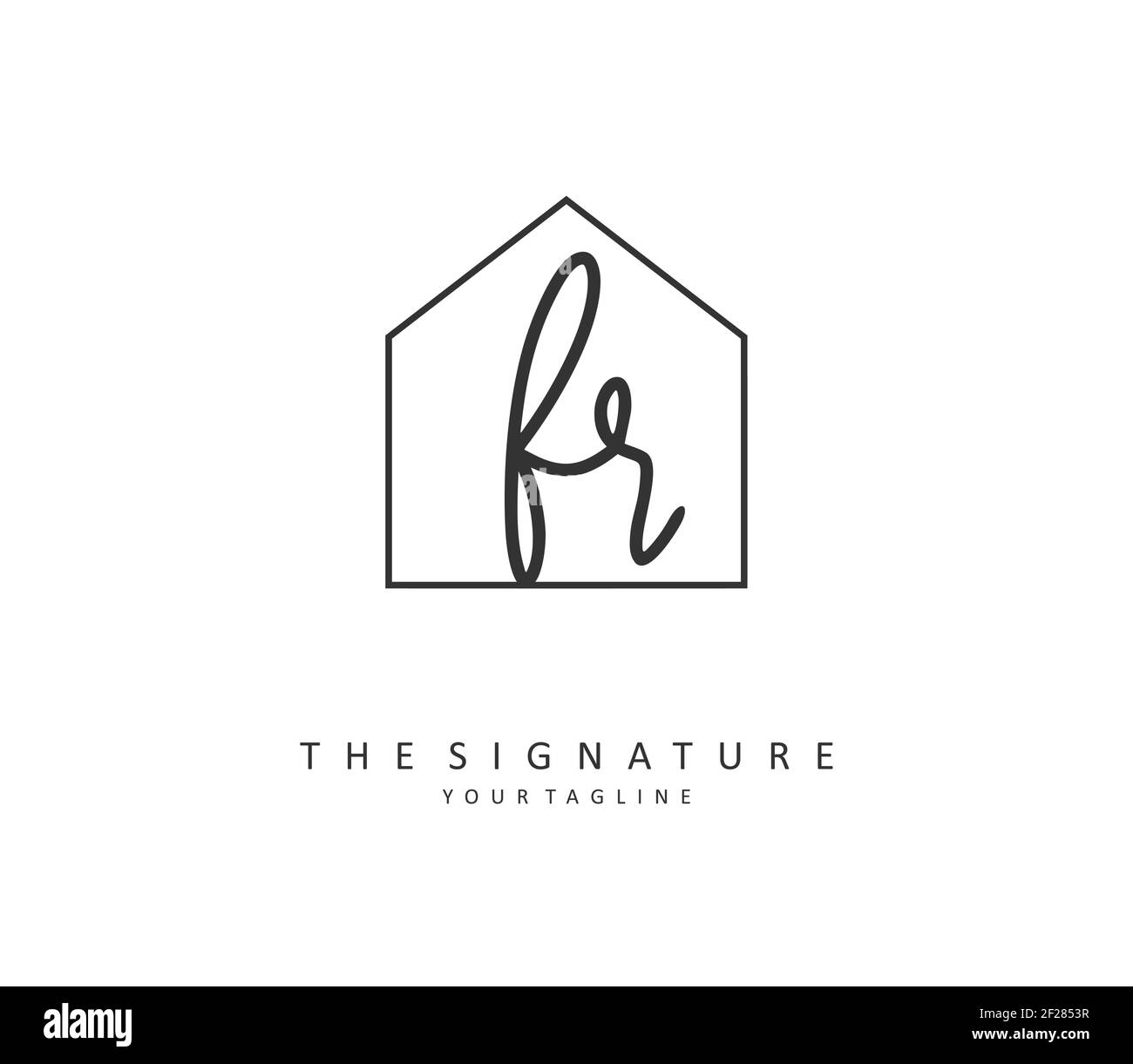 FR Initial letter handwriting and signature logo. A concept handwriting ...