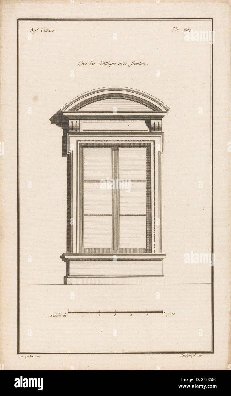 Window with frontone; Croisées d'Attique Avec Fronton; Batches and ...
