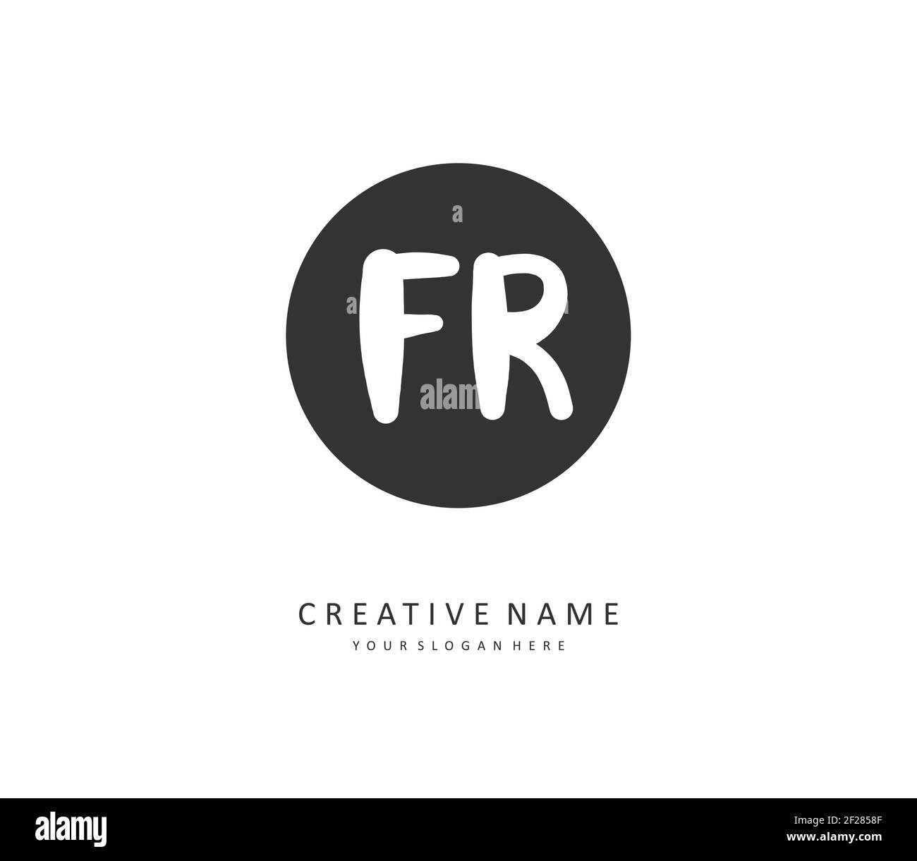 FR Initial letter handwriting and signature logo. A concept handwriting ...