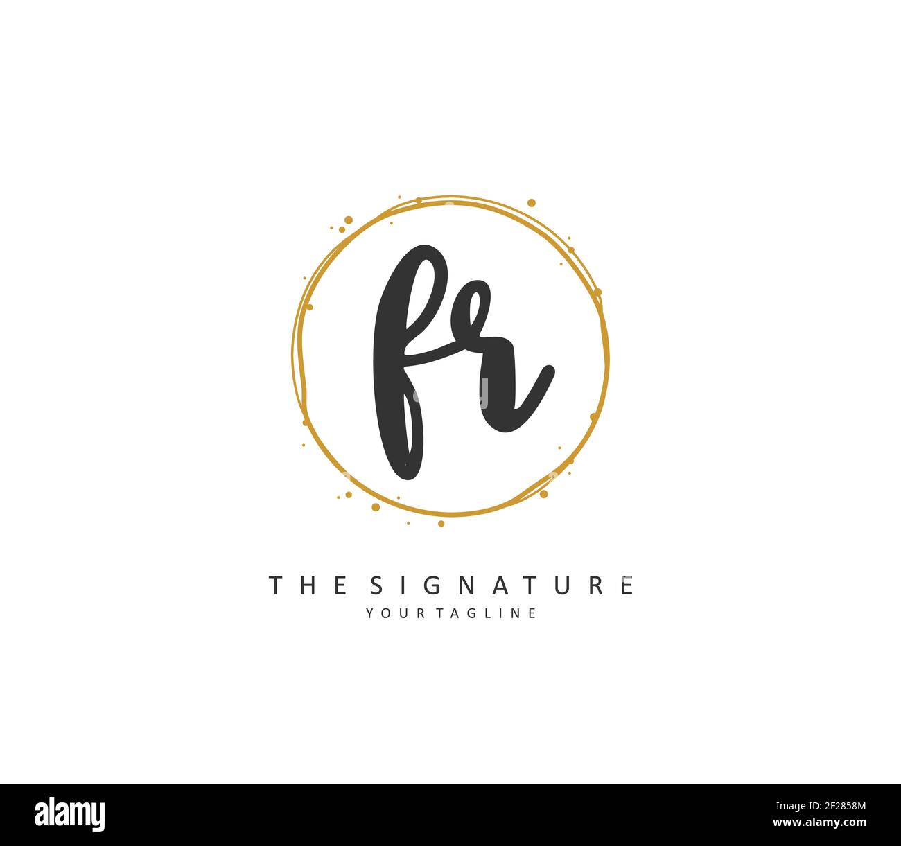 FR Initial letter handwriting and signature logo. A concept handwriting ...