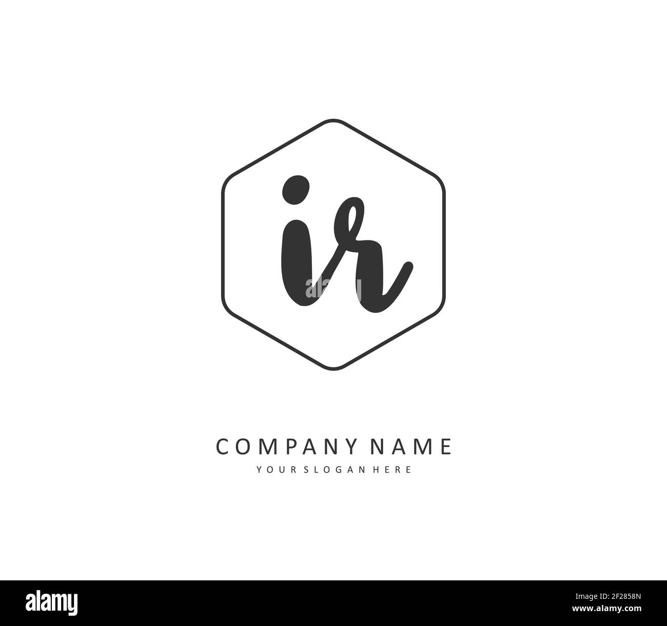 IR Initial letter handwriting and signature logo. A concept handwriting ...