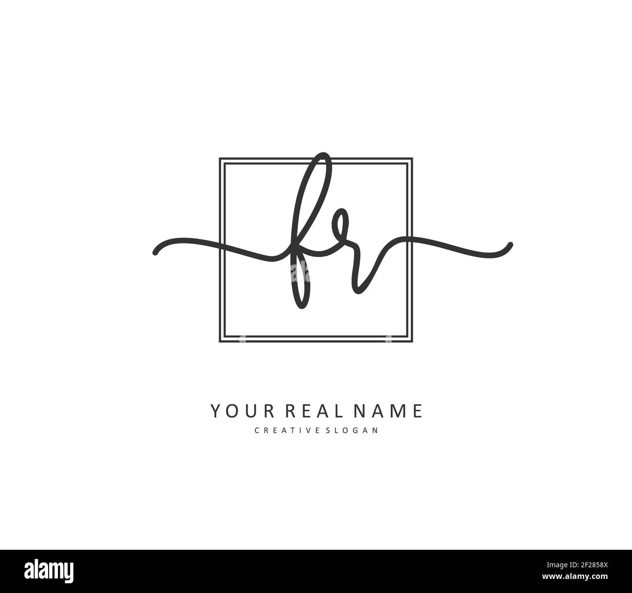 FR Initial letter handwriting and signature logo. A concept handwriting ...