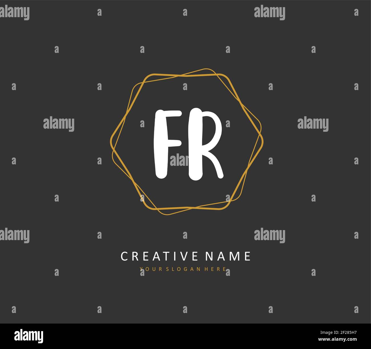FR Initial letter handwriting and signature logo. A concept handwriting ...