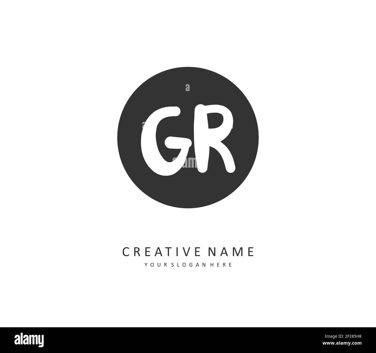 GR Initial letter handwriting and signature logo. A concept handwriting ...