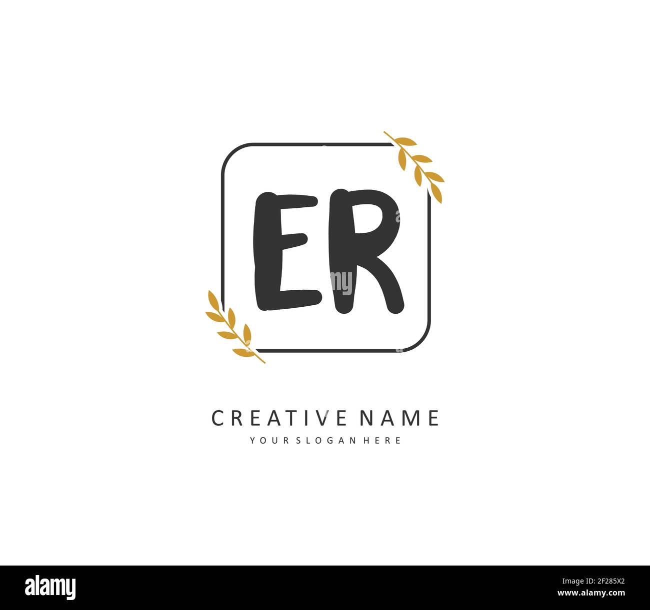 ER Initial letter handwriting and signature logo. A concept handwriting ...