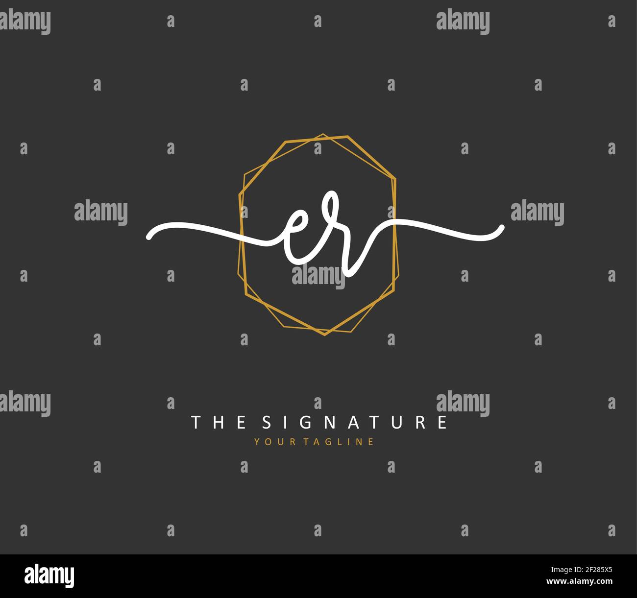 ER Initial letter handwriting and signature logo. A concept handwriting ...
