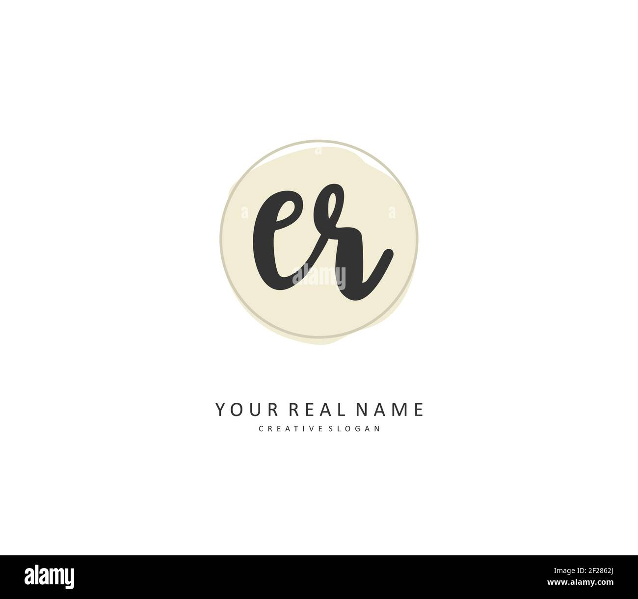 ER Initial letter handwriting and signature logo. A concept handwriting initial logo with ...
