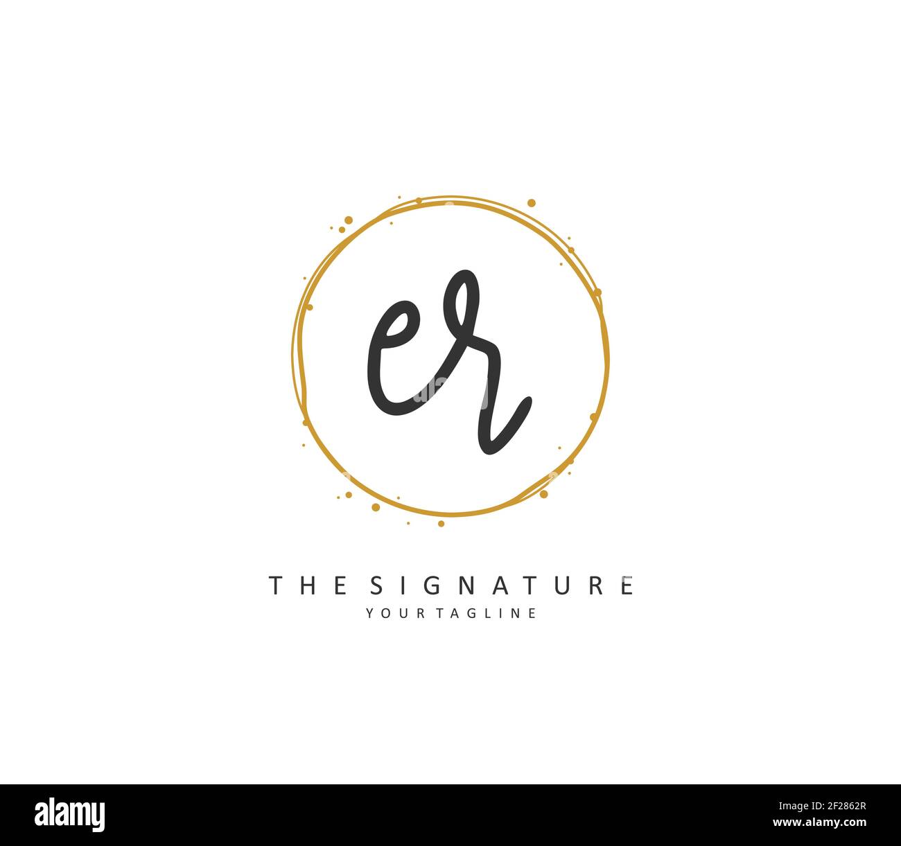 ER Initial letter handwriting and signature logo. A concept handwriting ...