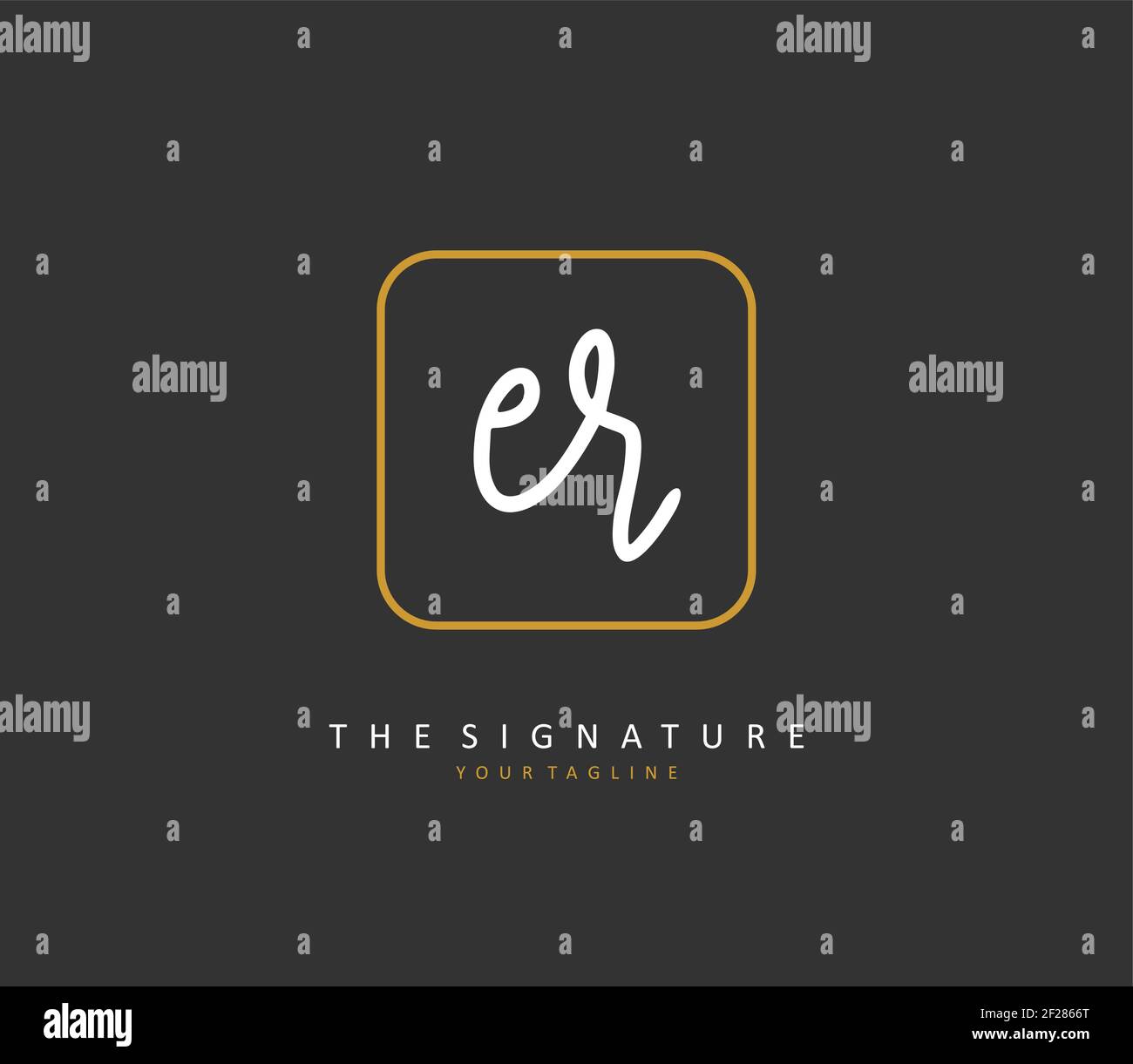 ER Initial letter handwriting and signature logo. A concept handwriting initial logo with ...