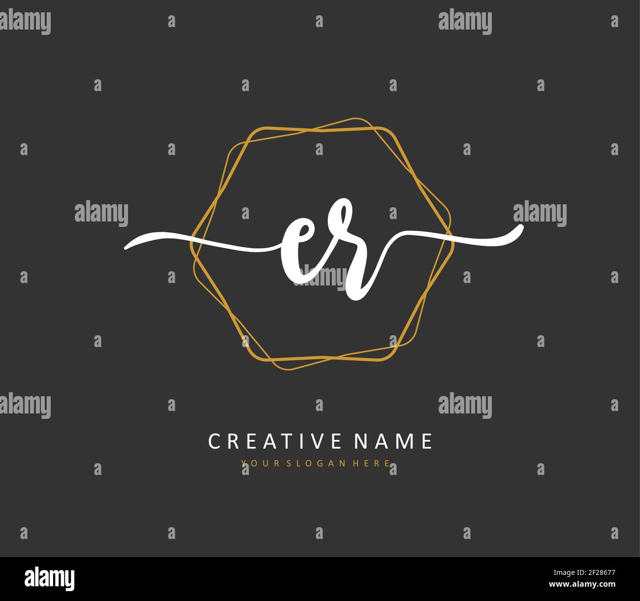 ER Initial letter handwriting and signature logo. A concept handwriting ...