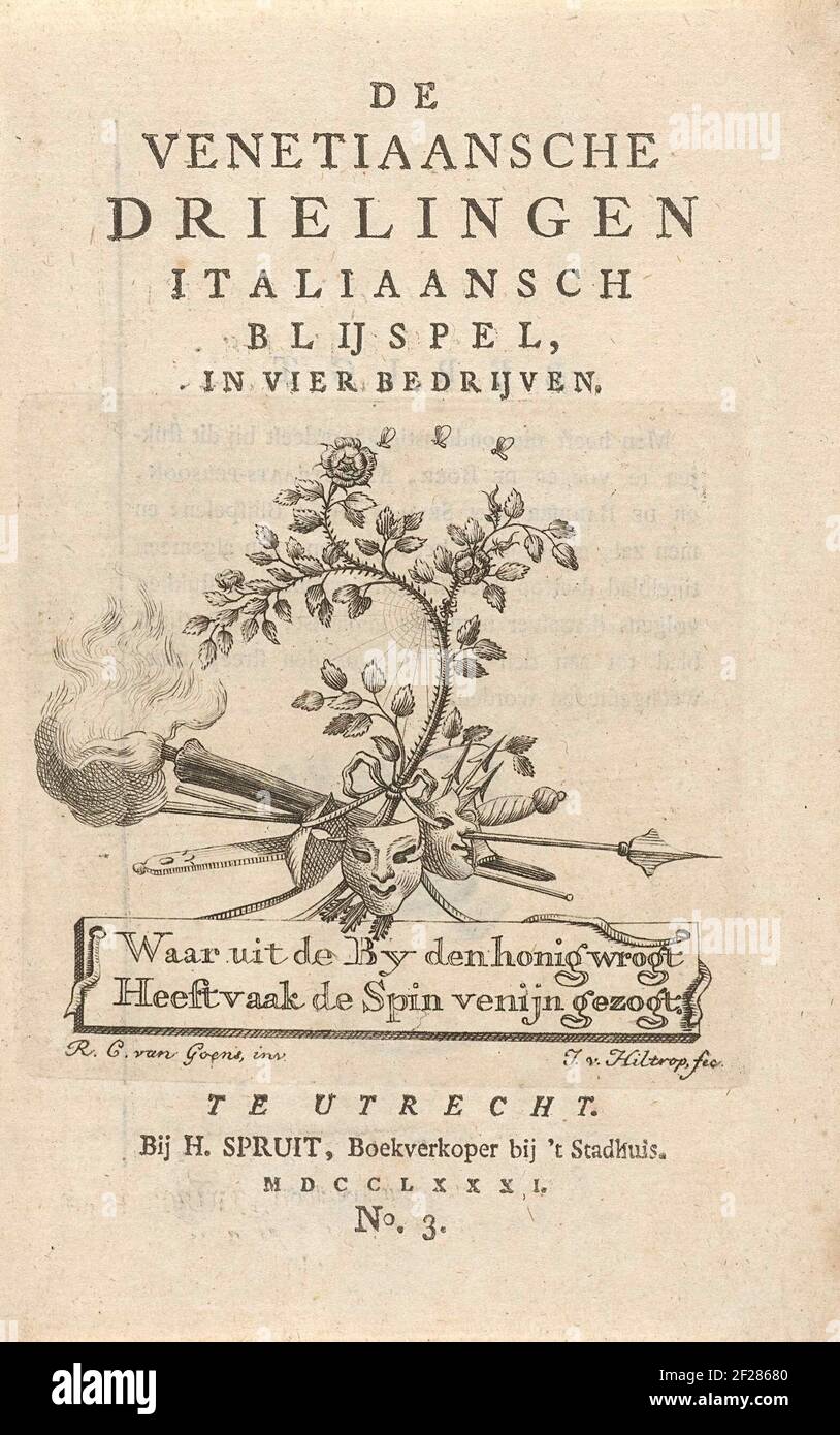 Masks and weapons at a rosary roof; Title page for: A. Collalalto, the ...