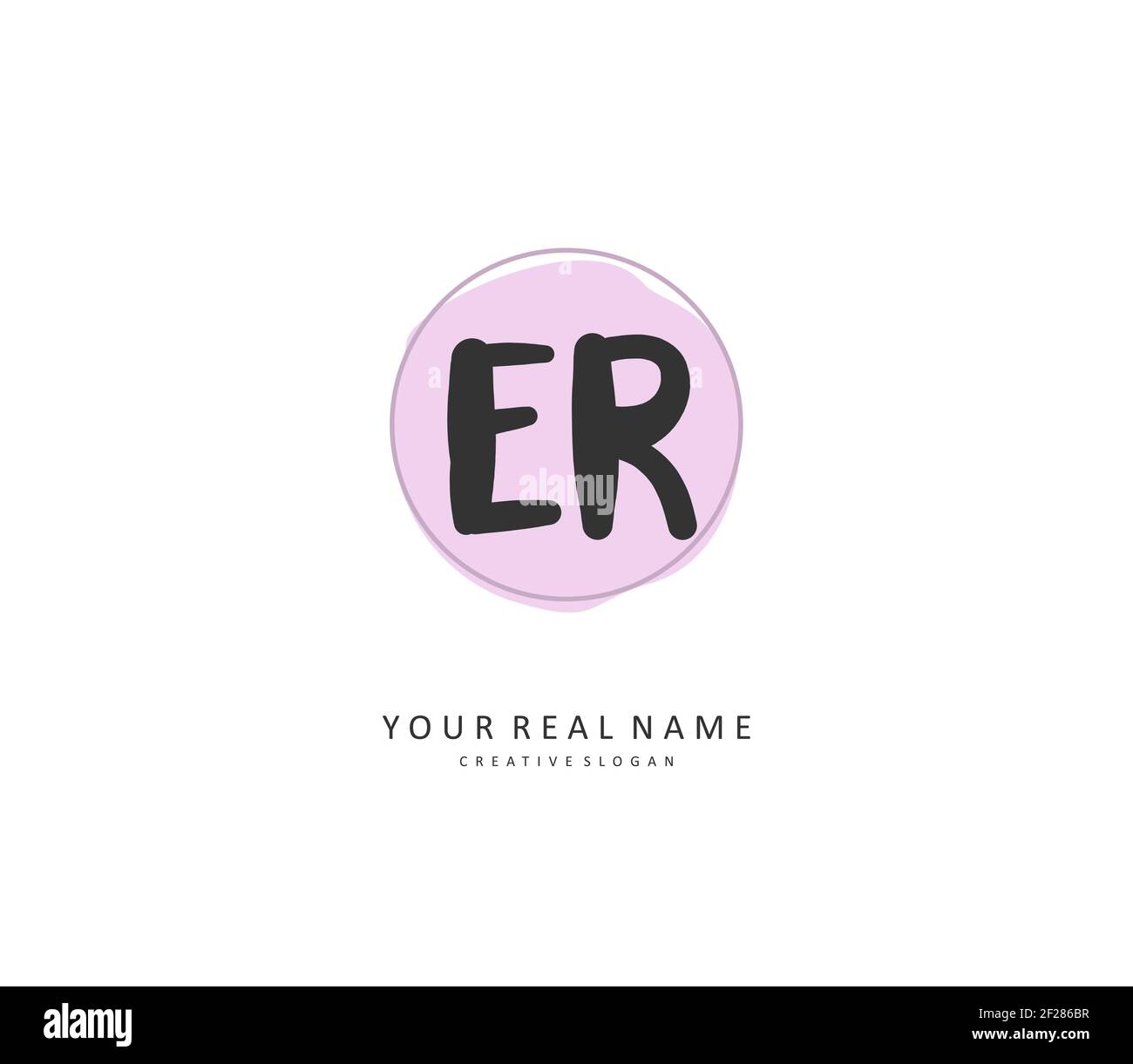 ER Initial letter handwriting and signature logo. A concept handwriting ...