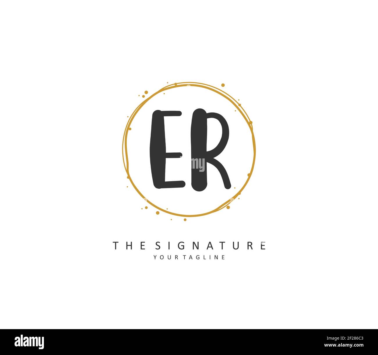ER Initial letter handwriting and signature logo. A concept handwriting ...