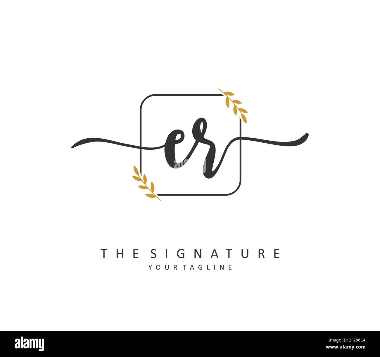 ER Initial letter handwriting and signature logo. A concept handwriting ...