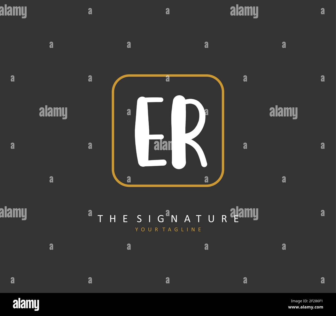 ER Initial letter handwriting and signature logo. A concept handwriting ...