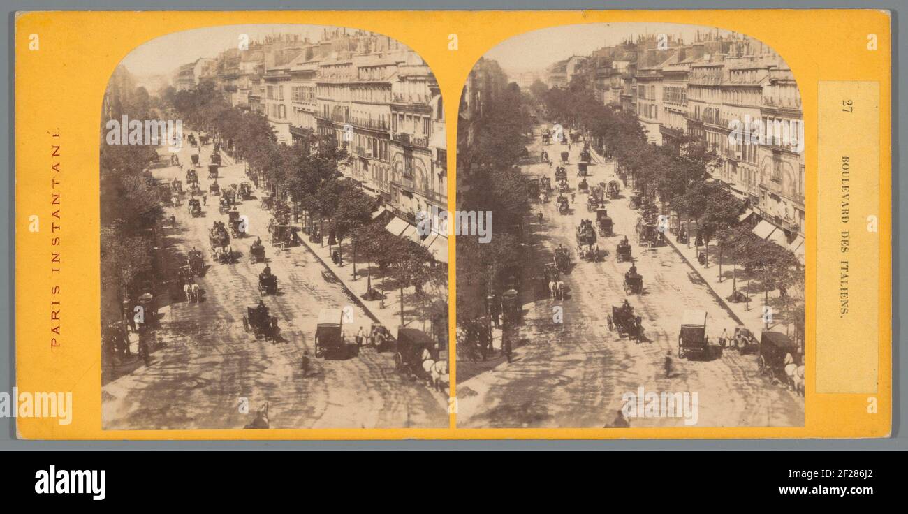 View of the Boulevard of the Italiens in Paris; Boulevard des Italiens ...