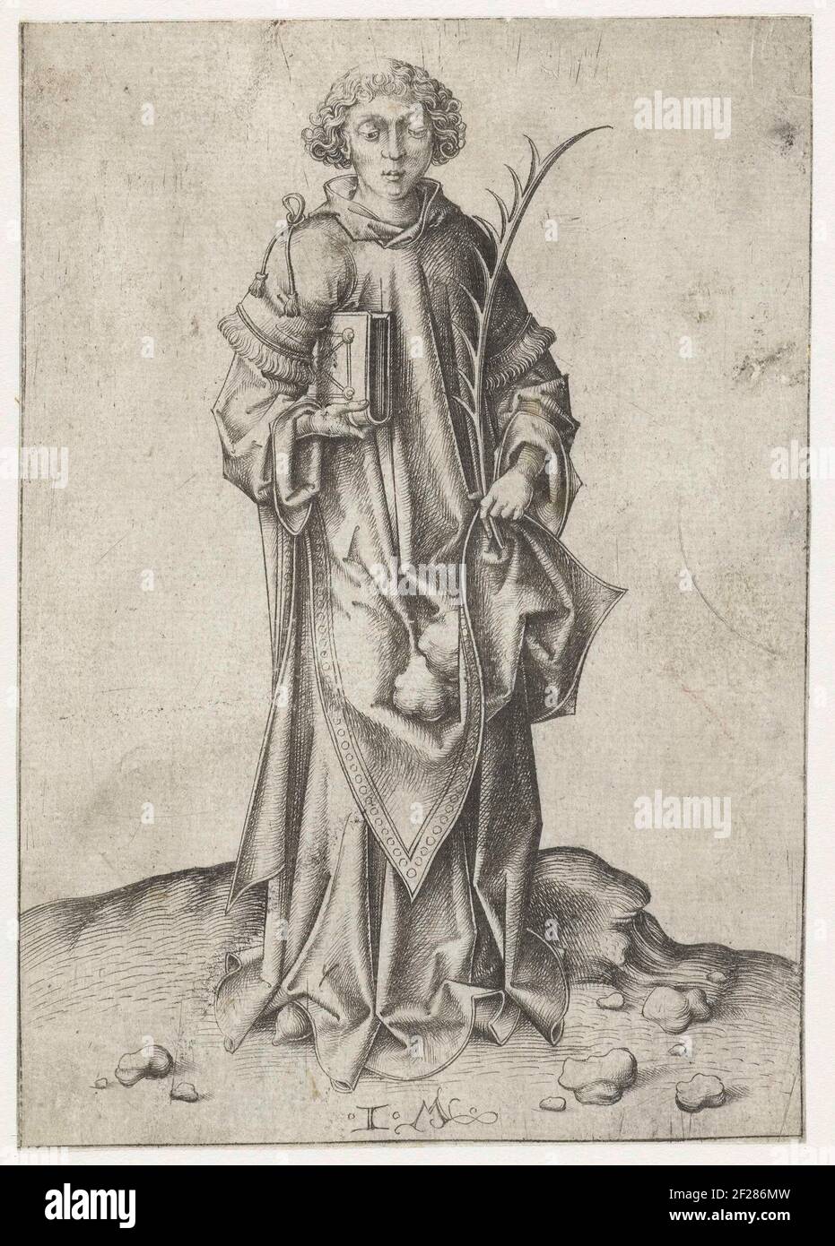 Saint Stefanus.The Holy Stefanus, a palm branch in one hand and a book ...