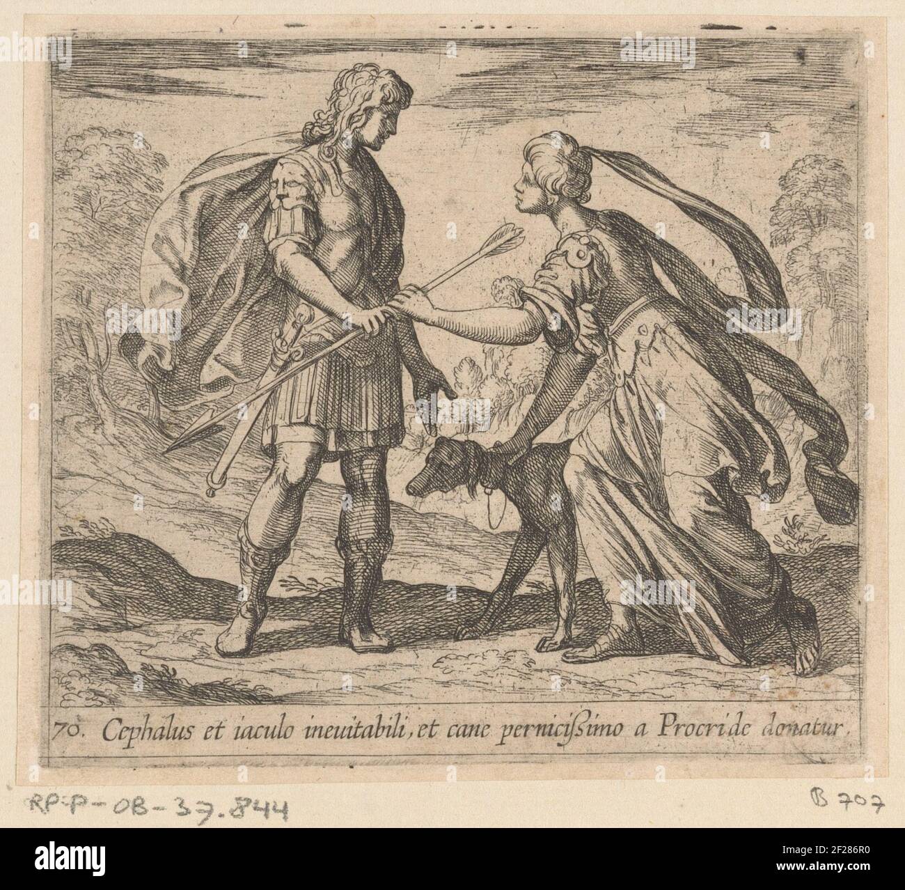 ProCris gives cephalus a dog and a magic spear; Cephalus et iaculo ...