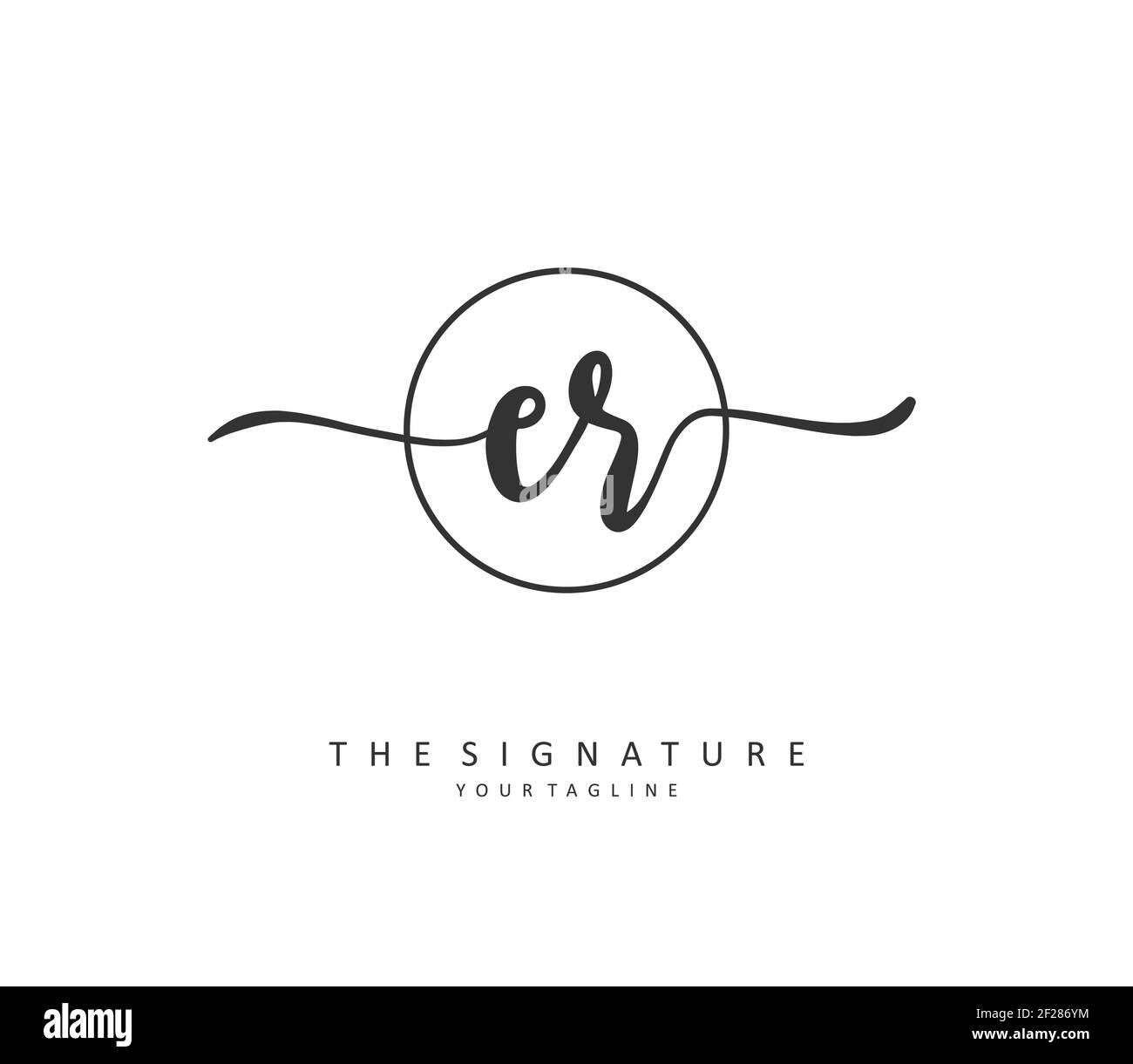 ER Initial letter handwriting and signature logo. A concept handwriting ...