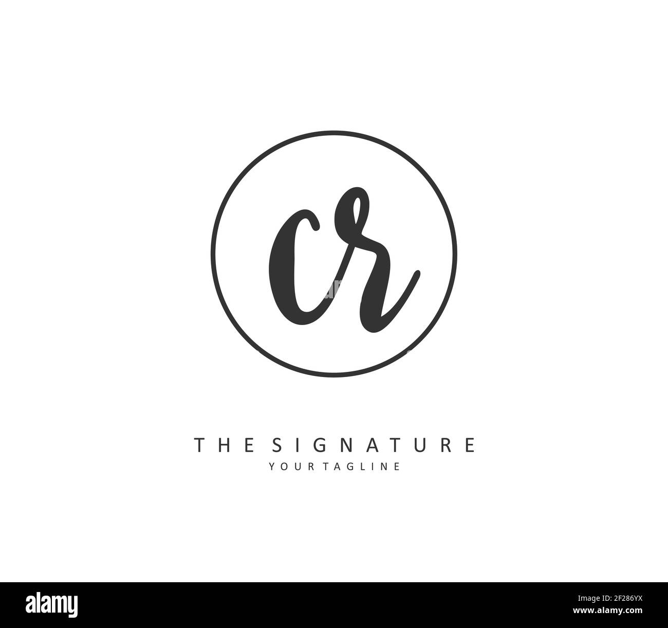 CR Initial letter handwriting and signature logo. A concept handwriting ...