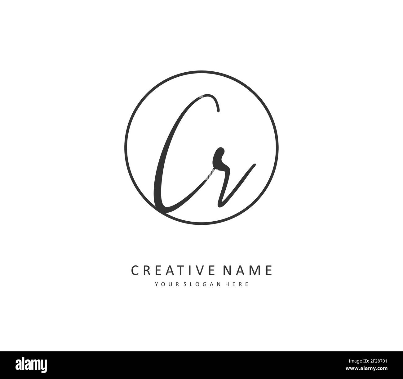 CR Initial letter handwriting and signature logo. A concept handwriting ...