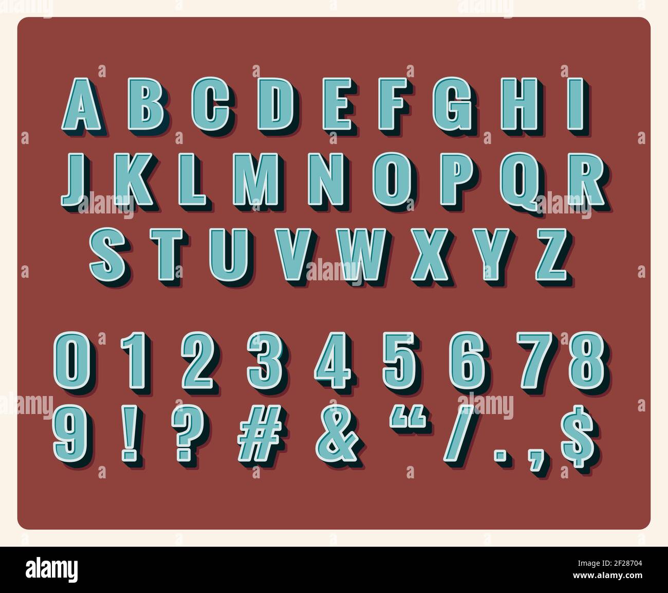 Retro type font. Symbol vintage, typography, numbers and letters ...