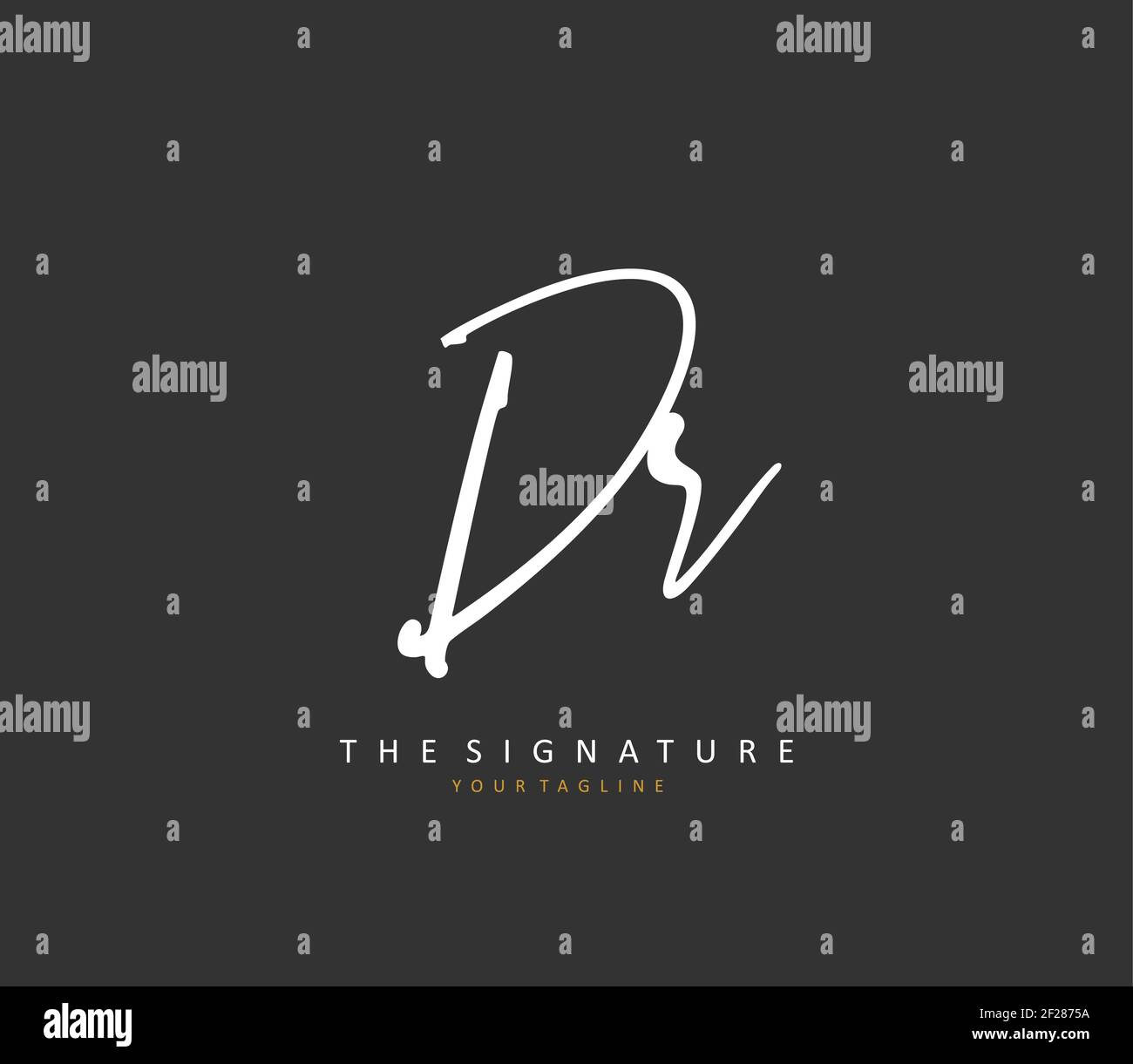 DR Initial letter handwriting and signature logo. A concept handwriting ...