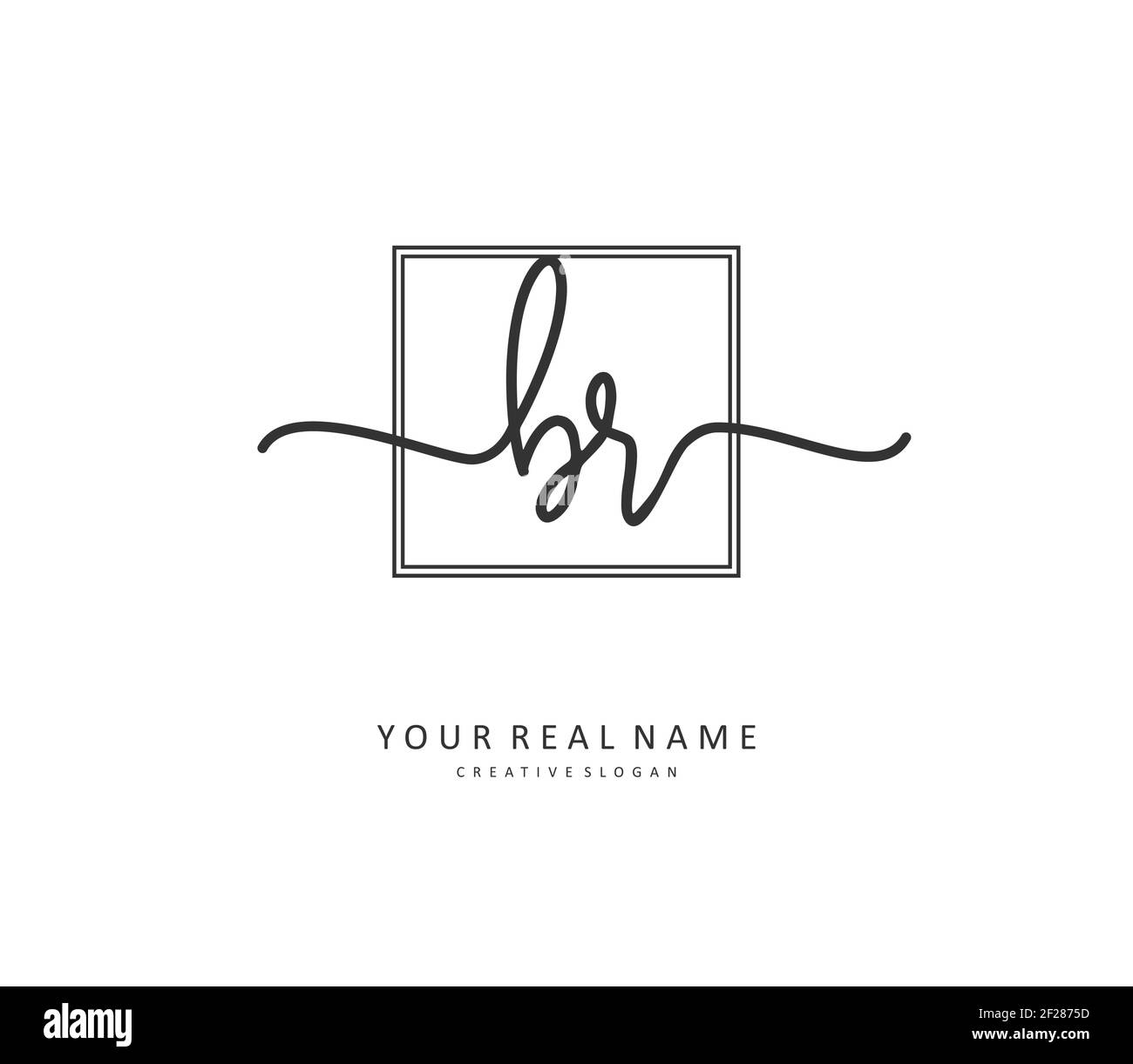 BR Initial letter handwriting and signature logo. A concept handwriting ...