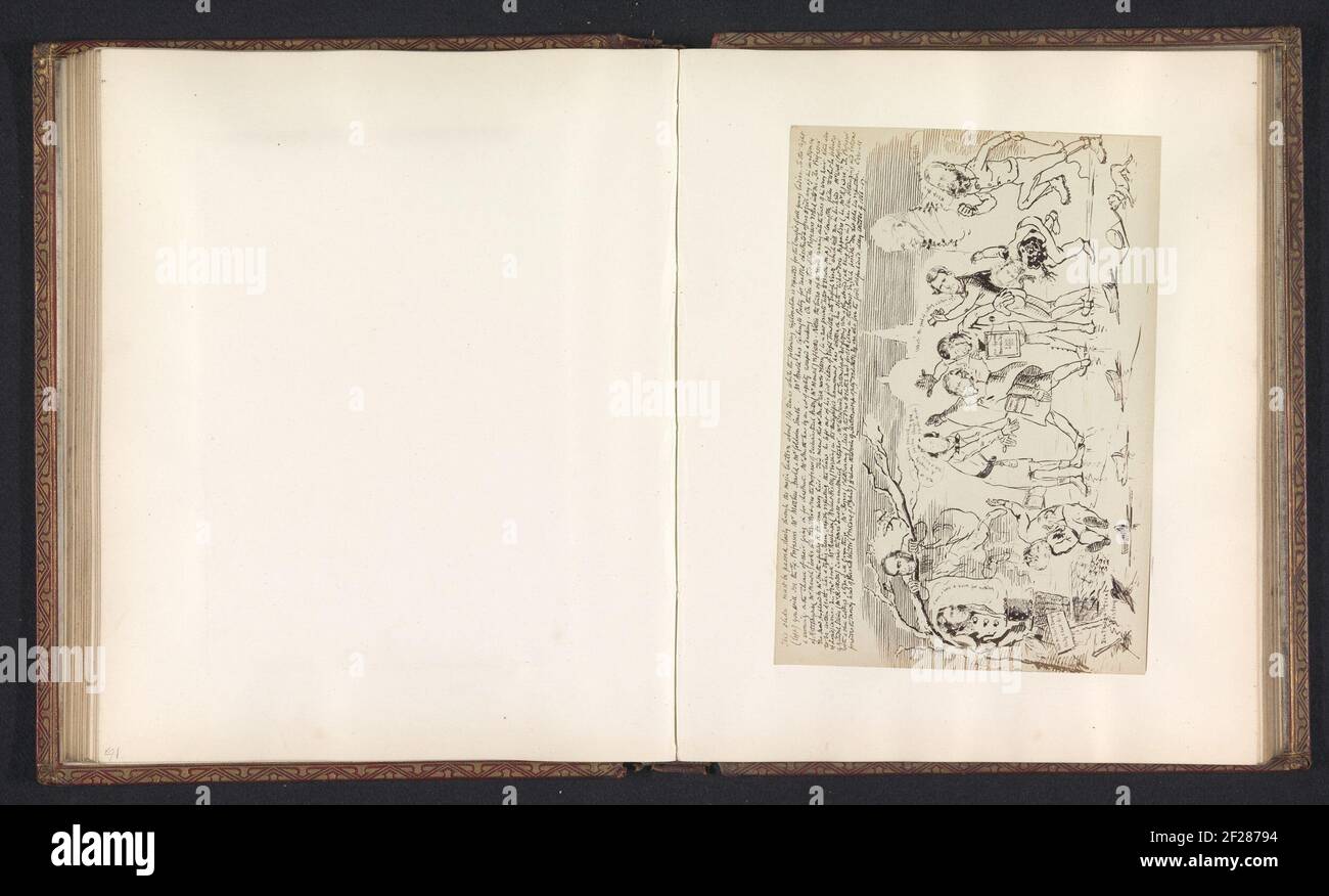 Photo production of a drawing, representing portraits of professors ...