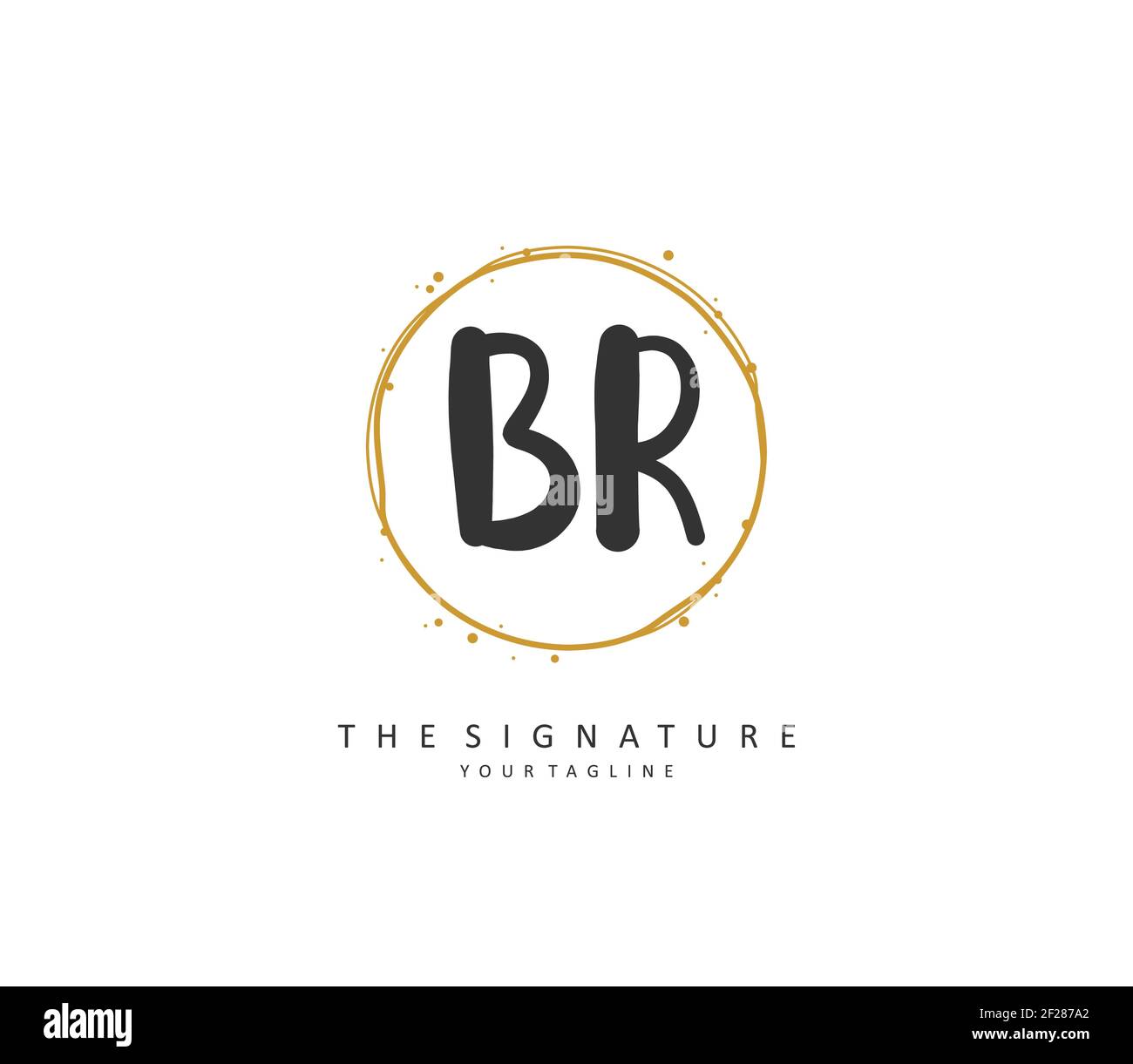 BR Initial letter handwriting and signature logo. A concept handwriting ...