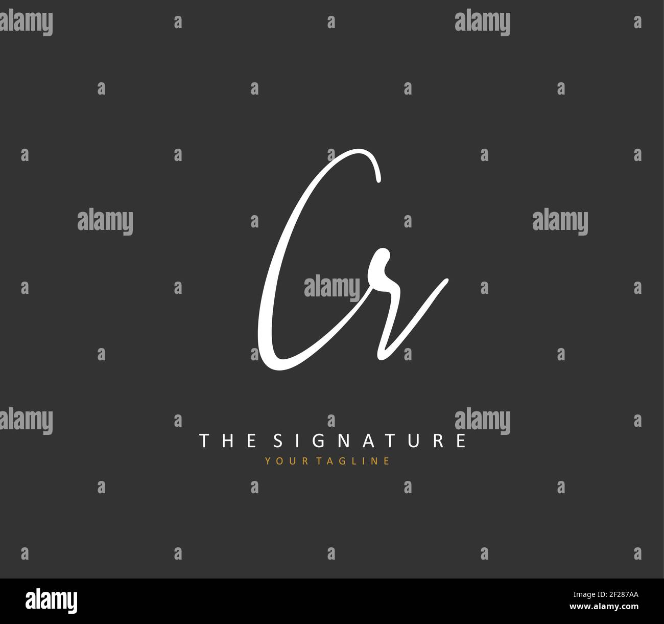 CR Initial letter handwriting and signature logo. A concept handwriting ...