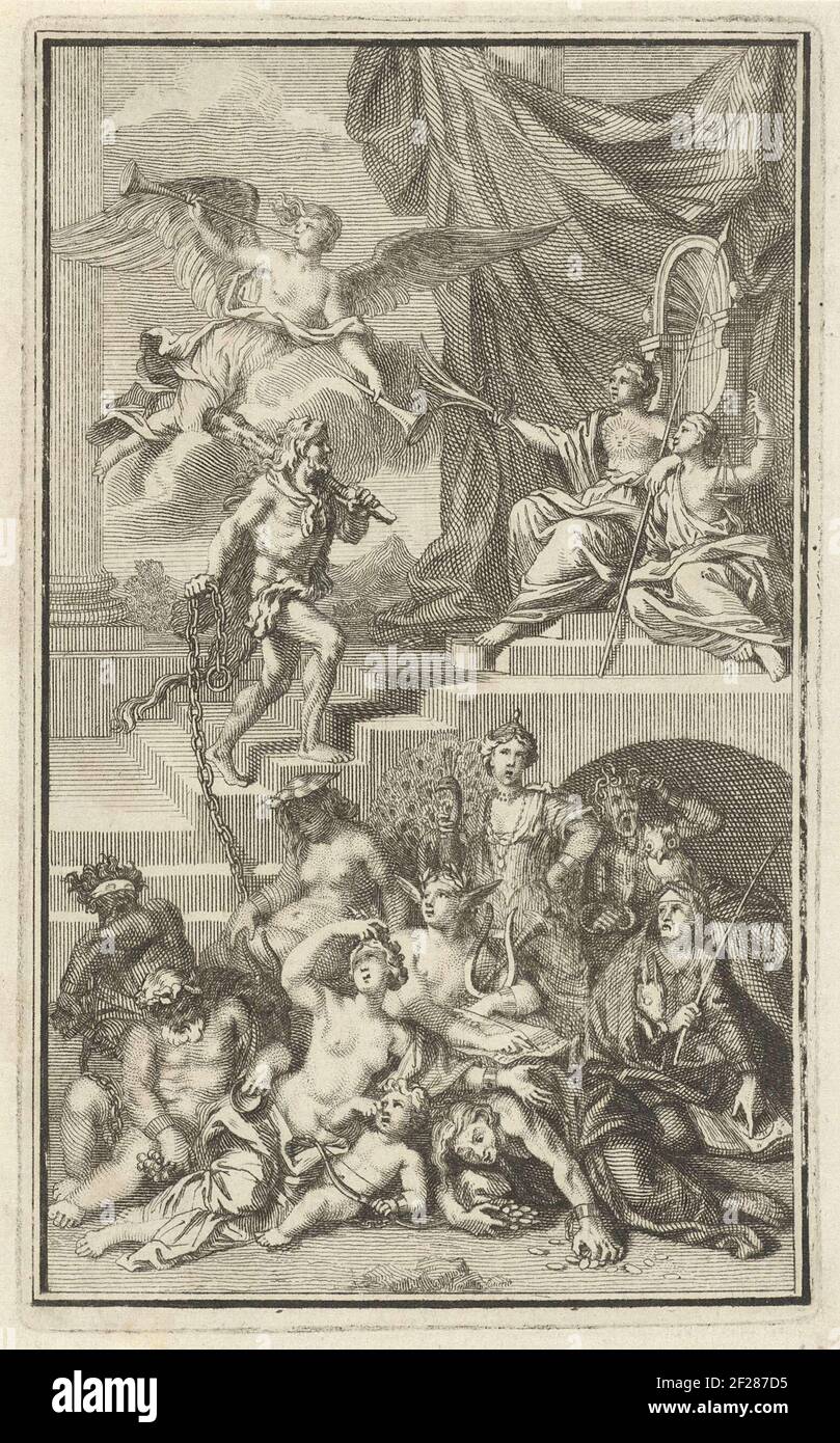 Hercules leads the seven deadly sins to a chain to truth and justice ...