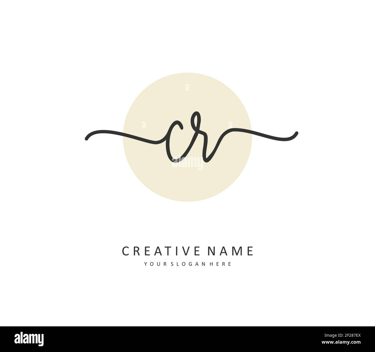 CR Initial letter handwriting and signature logo. A concept handwriting ...