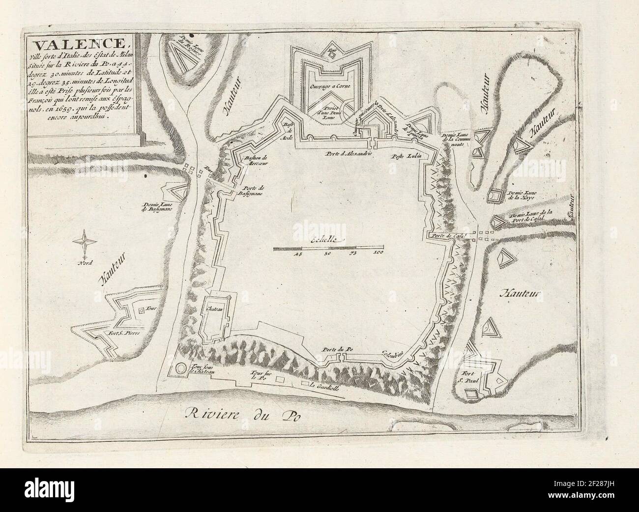 Plattegrond van Valenza, ca. 1693-1695; Valencia, a strong city of ...