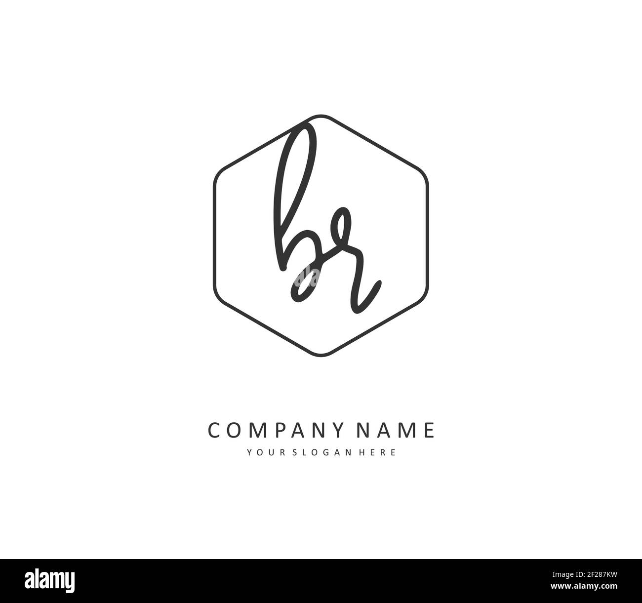 BR Initial letter handwriting and signature logo. A concept handwriting ...