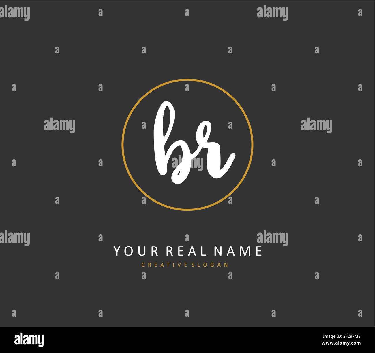 BR Initial letter handwriting and signature logo. A concept handwriting ...