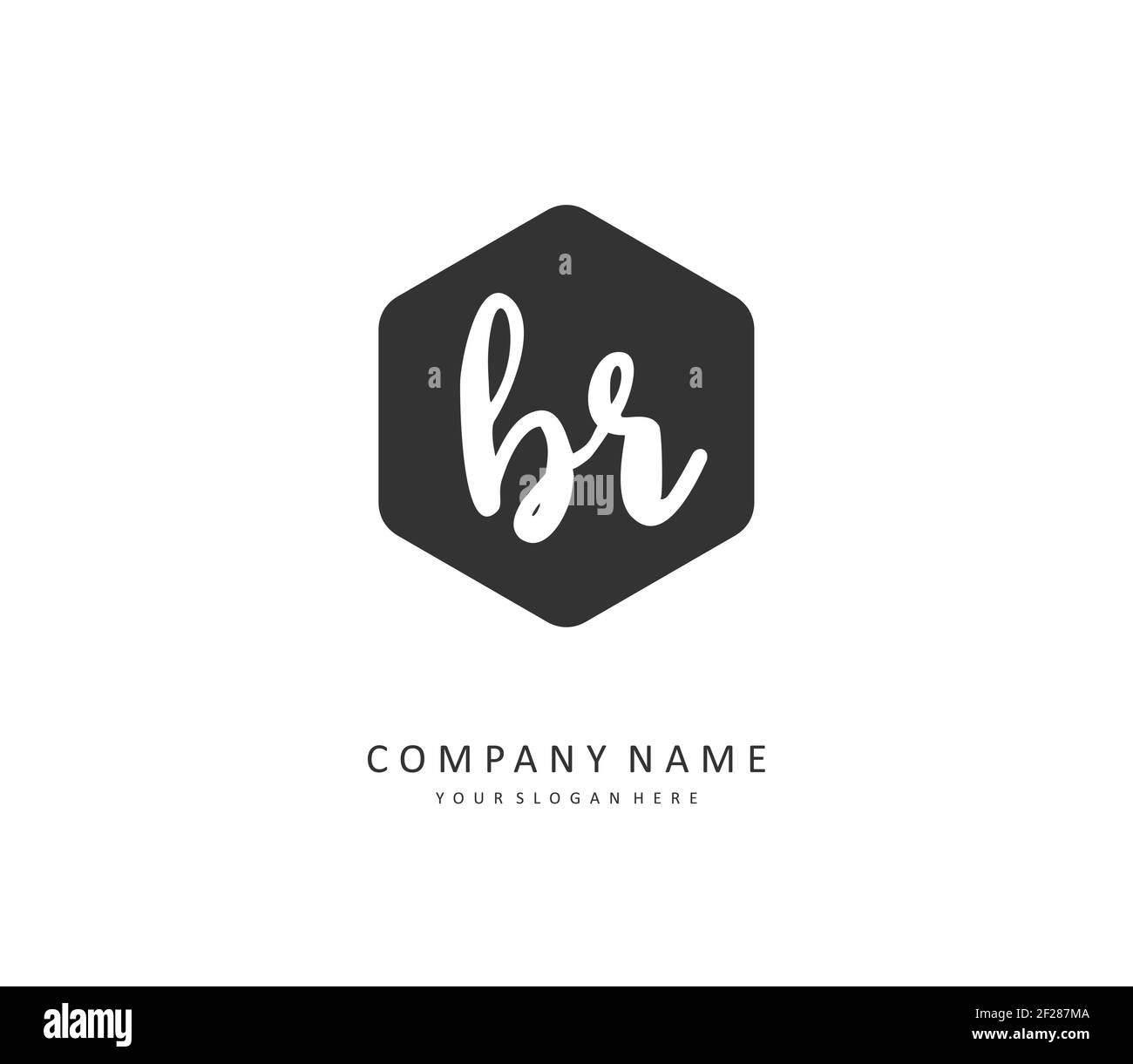 BR Initial letter handwriting and signature logo. A concept handwriting ...