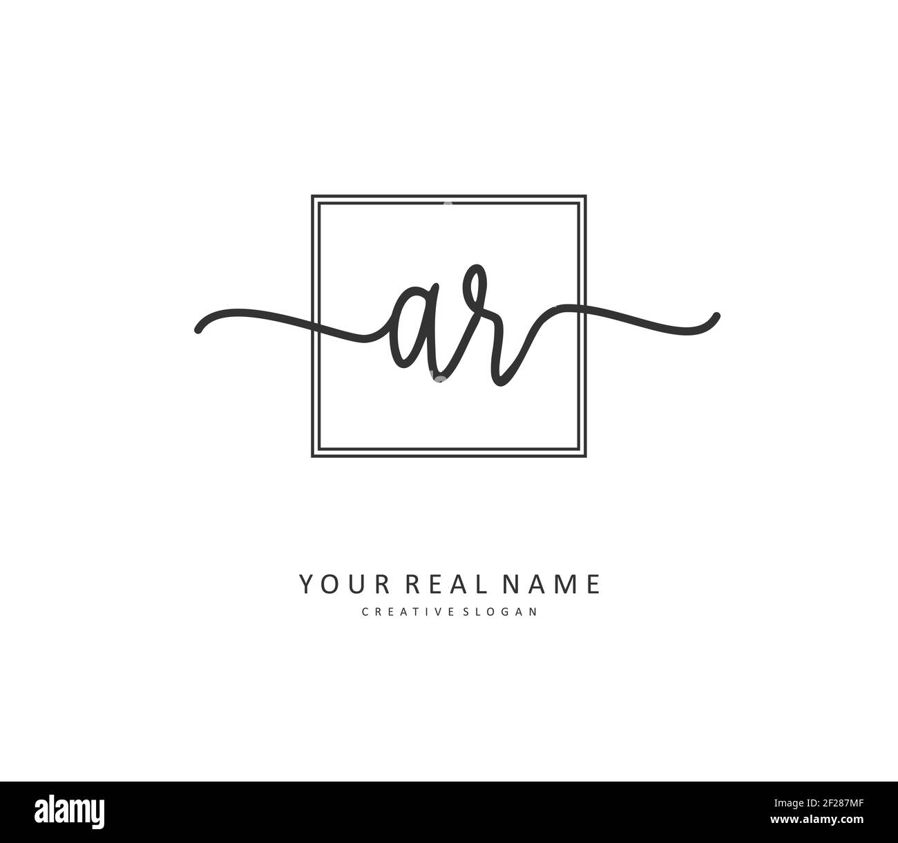 AR Initial letter handwriting and signature logo. A concept handwriting ...