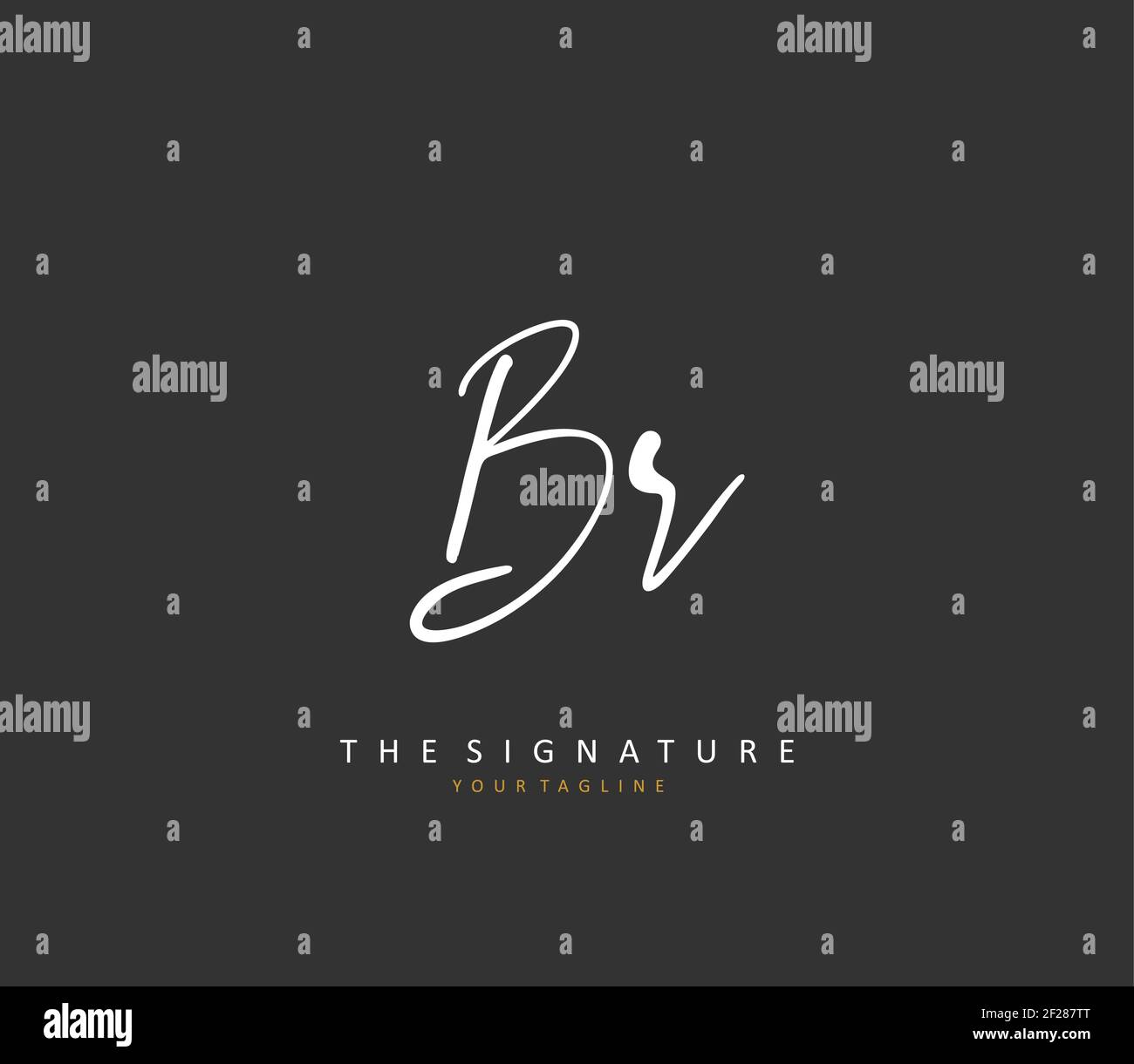 BR Initial letter handwriting and signature logo. A concept handwriting ...