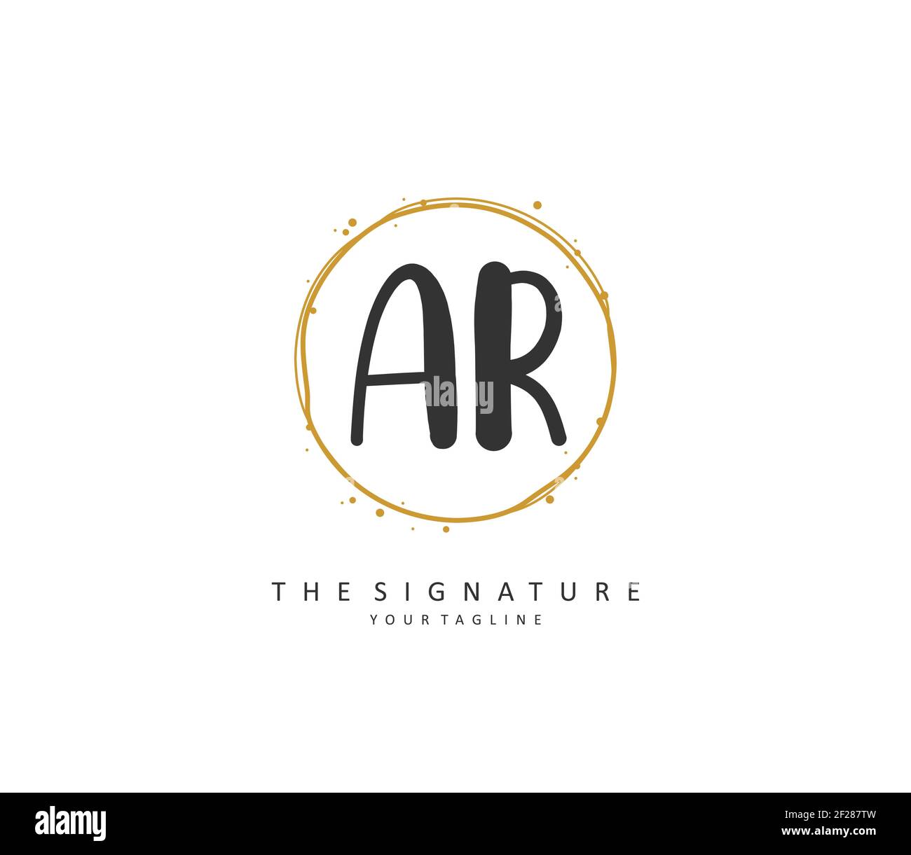 AR Initial letter handwriting and signature logo. A concept handwriting ...