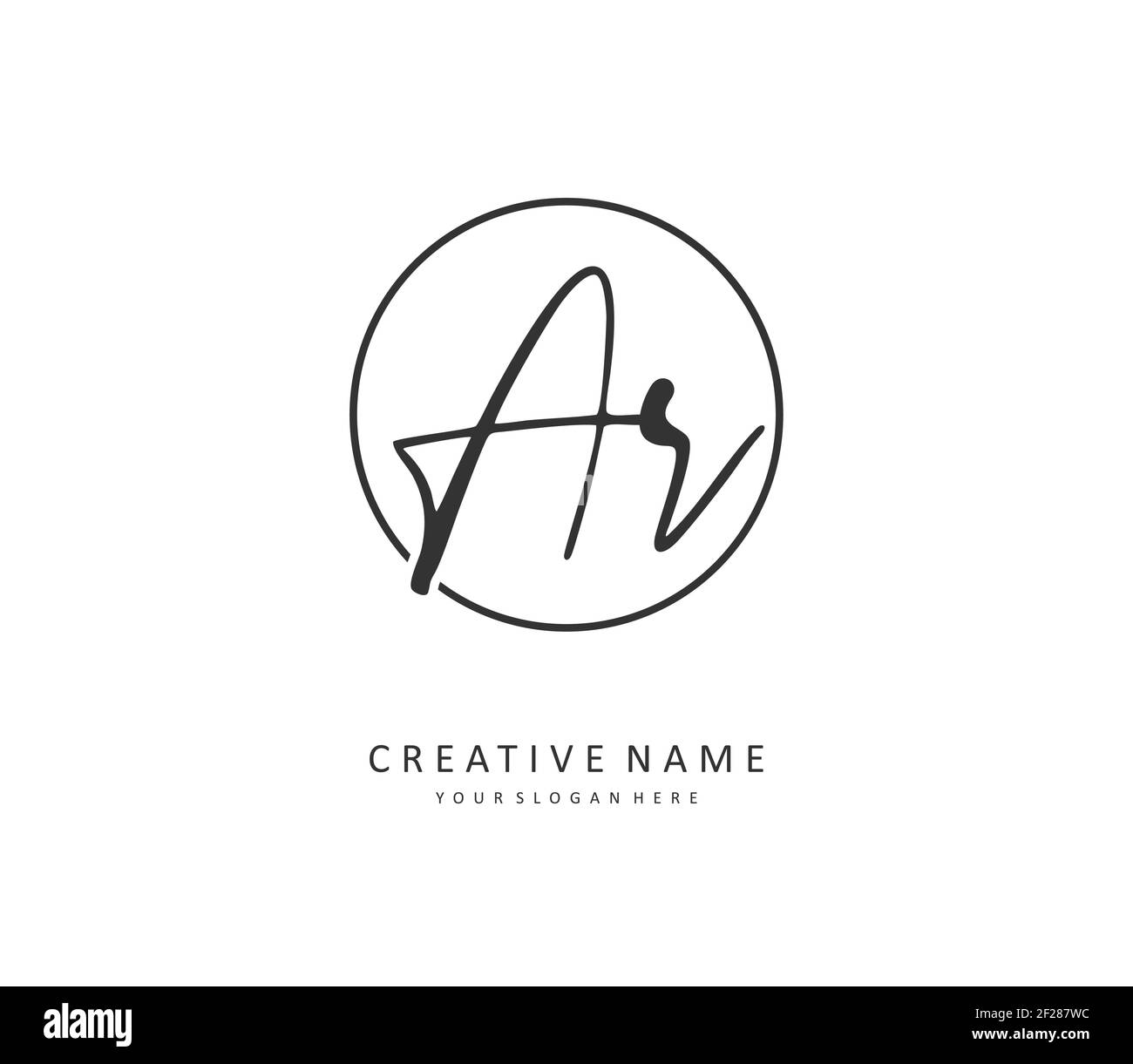 AR Initial letter handwriting and signature logo. A concept handwriting ...