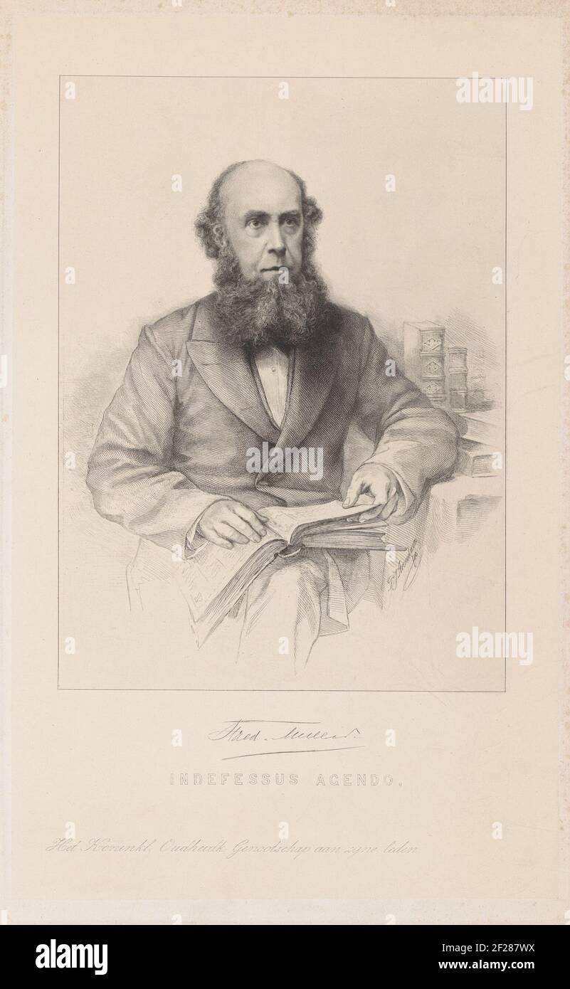 Portrait of Frederik Muller. Portrait of Frederik Muller at the age of ...