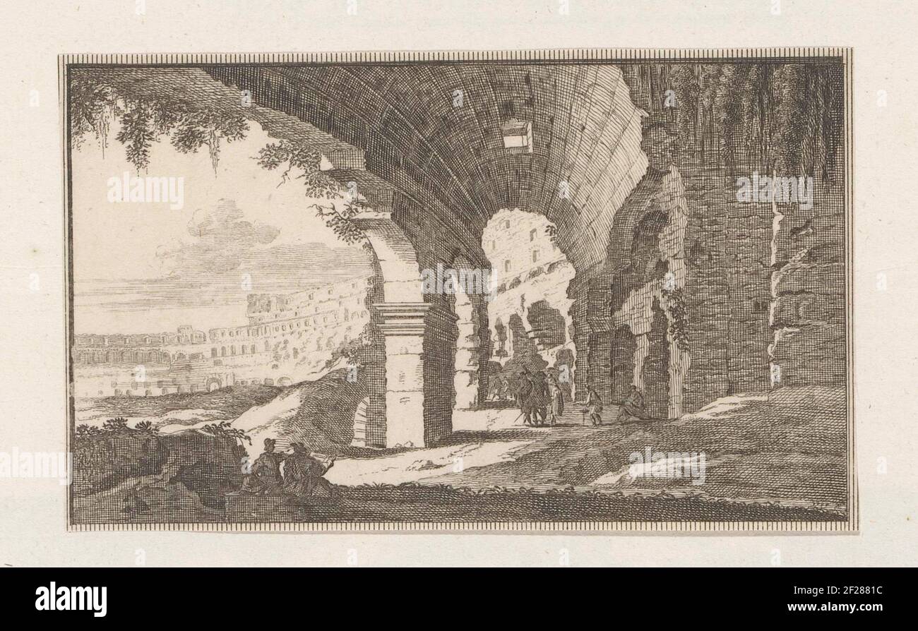 Colosseum te Rome; Gezichten op Rome; The pleasant gallery of the Mond ...