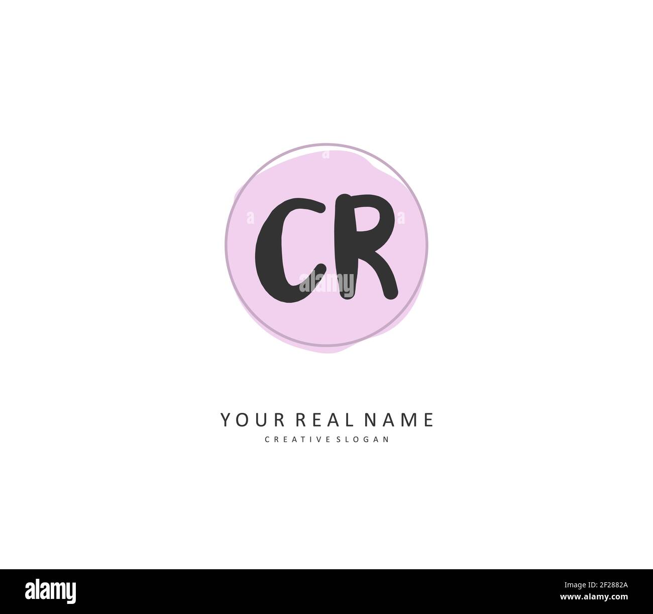 CR Initial letter handwriting and signature logo. A concept handwriting ...