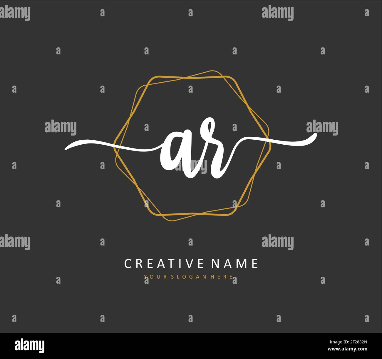 AR Initial letter handwriting and signature logo. A concept handwriting ...