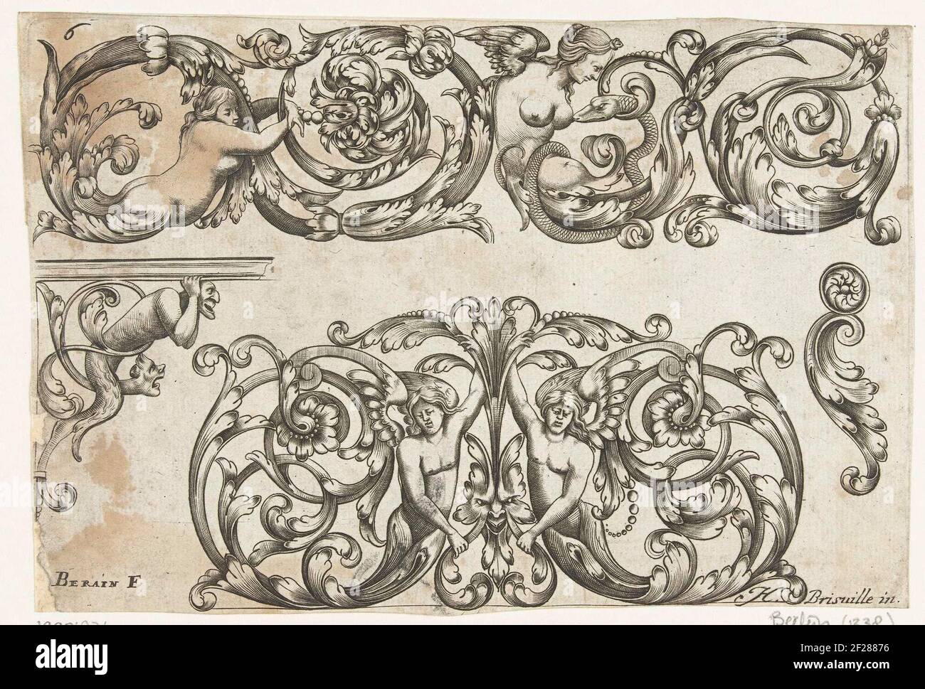Frisian, console, example for key hole plates and detail; Diverses ...