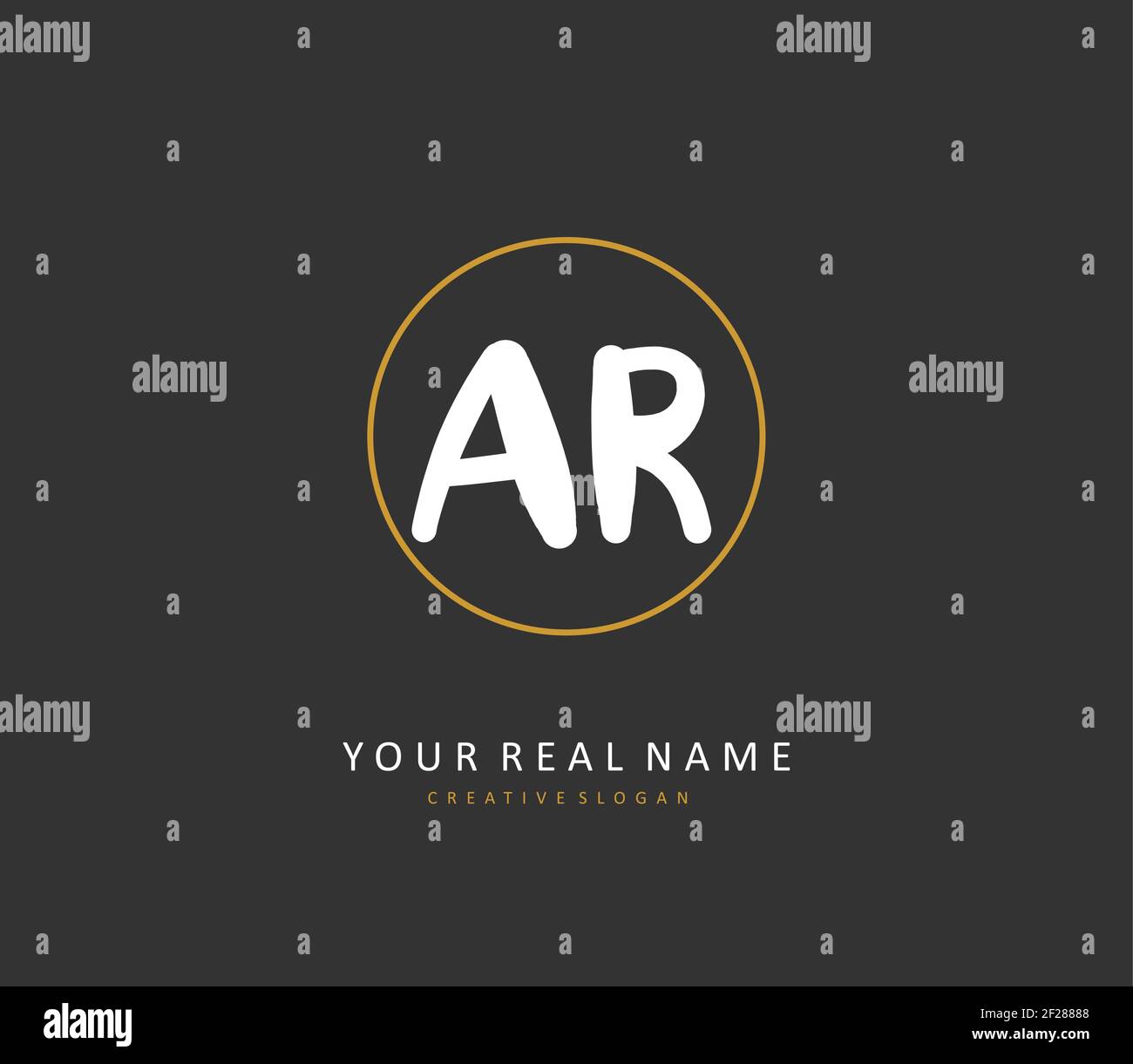 AR Initial letter handwriting and signature logo. A concept handwriting ...