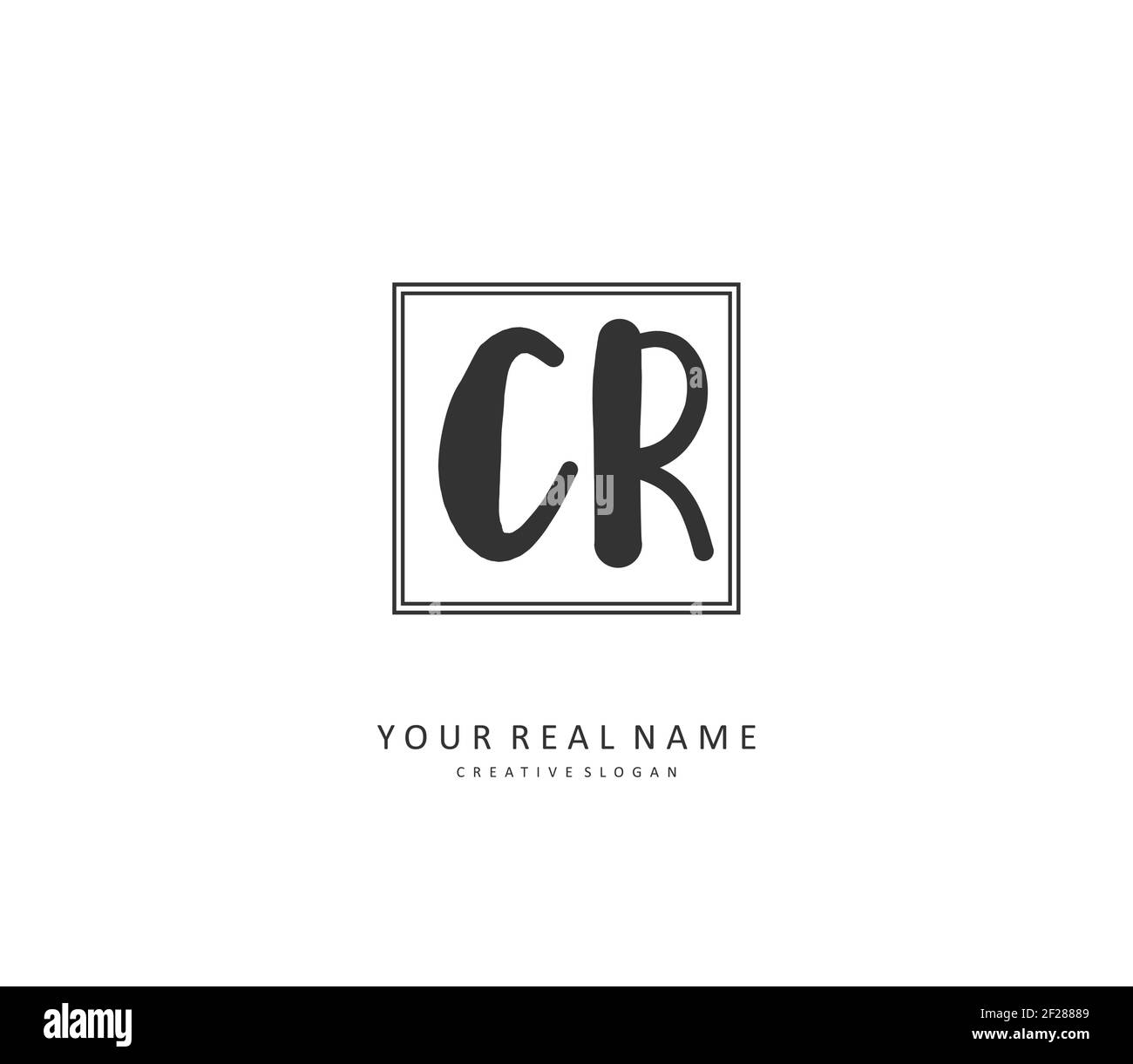 CR Initial letter handwriting and signature logo. A concept handwriting ...