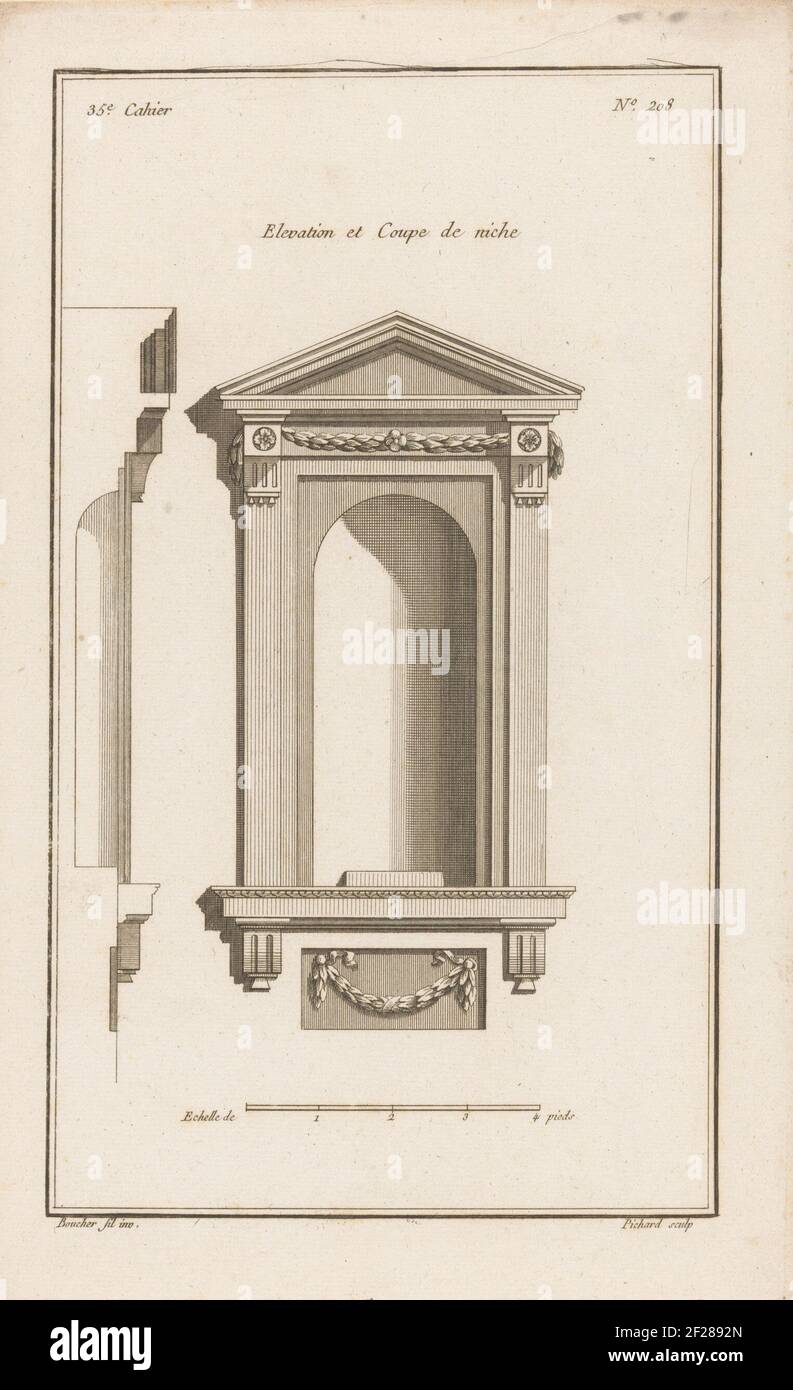 NIS puts garlands; Elevation and niche cut; Nissen; 35th notebook.front ...
