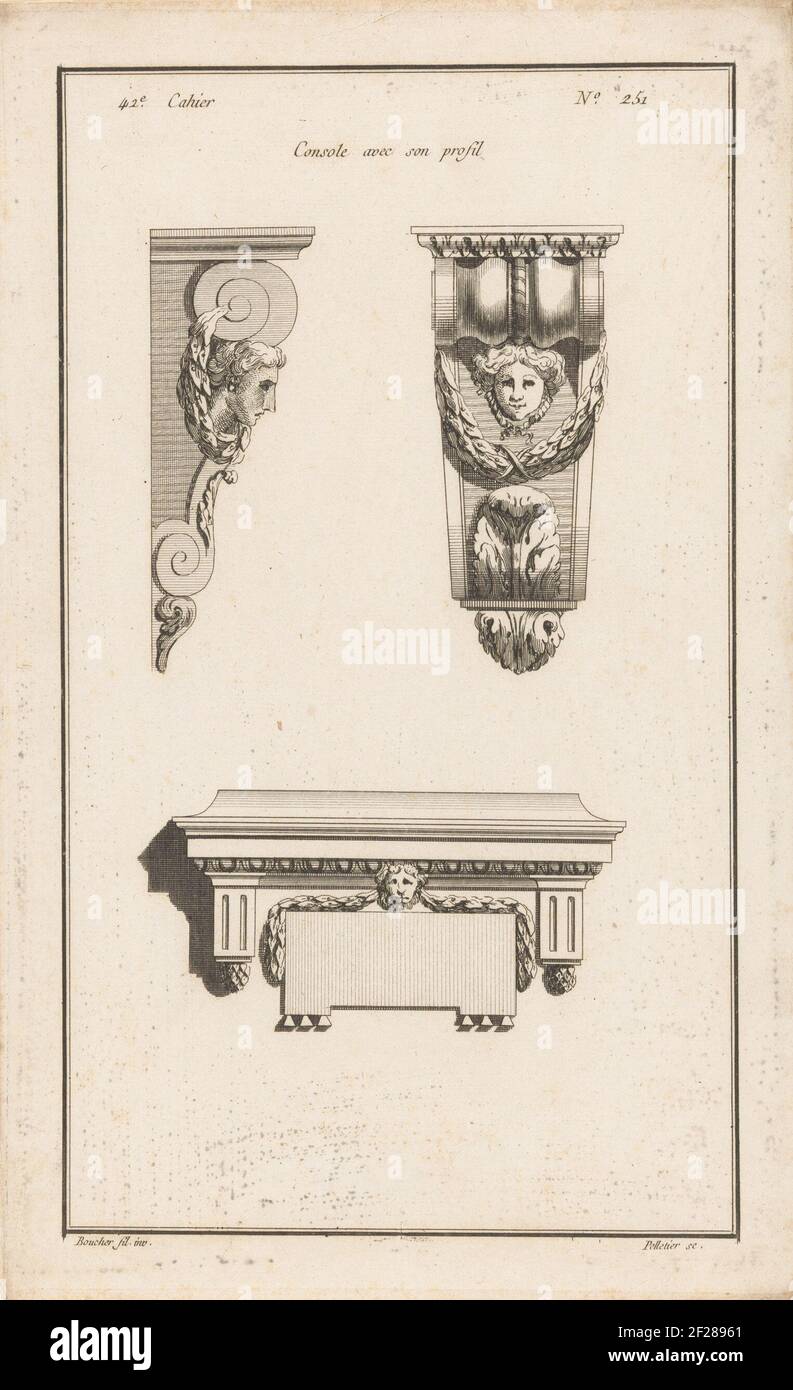 Console with mask; Console avec Son Profil; Consoles; 42E Cahier. side ...